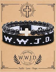 Amazon.com: COLOYAN WWJD Bracelet Christian Cross Bracelets for Women ...