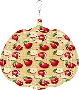 Amazon.com: Hanging Wind Spinners Outdoor Red Apple Ladybug on Yellow ...