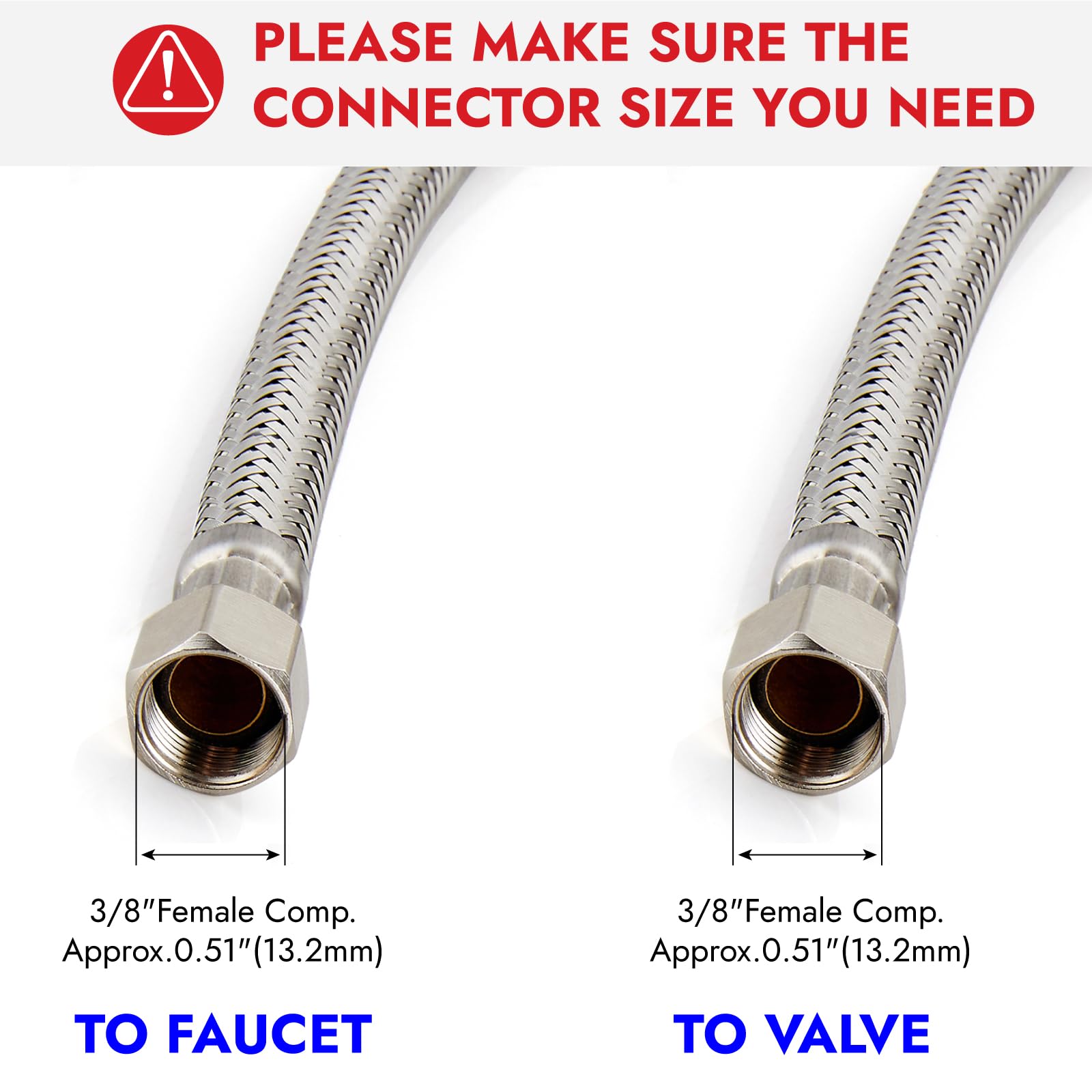 Snapklik.com : Midanya Faucet Supply Lines,32" Stainless Steel Braided ...