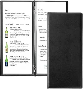 Amazon | 【サインキングダム】メニューブック A4 4ページ おしながき たて長 縦長 ドリンクメニュー メニュー表 メニュー帳 ワインリスト カフェ バー bar 飲食店 備品 洋風 ...