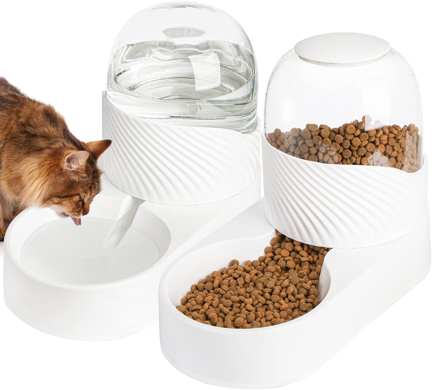 Hacaroa 2 Pack Automatic Cat Feeder and Water Dispenser, 2 L Gravity ...