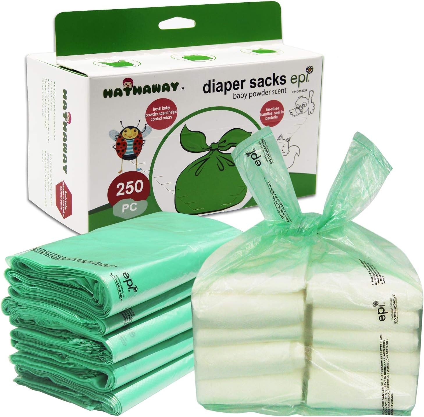 Amazon.com: Baby Disposable Diaper Bags, 100% Biodegradable Diaper ...