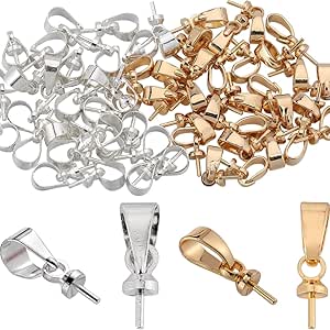Amazon.com: SUNNYCLUE 1 Box 60Pcs Eye Pins Bail Caps Cup Pearl Eye Pin ...