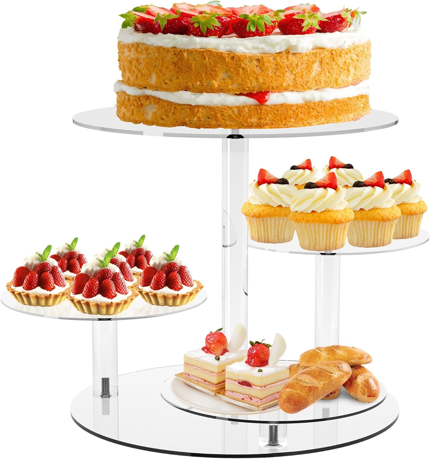 Amazon.com: YestBuy Cupcake Stand, Round Cake Stand, 4 Tier Cupcakes ...