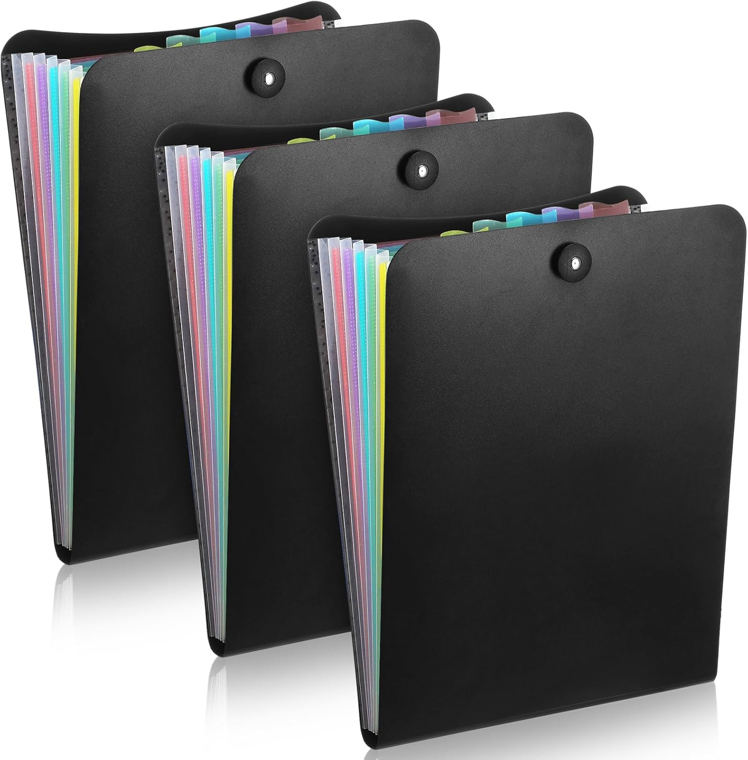 Amazon.com : MotiMind 3 Pack Black Vertical File Folder Expanding ...
