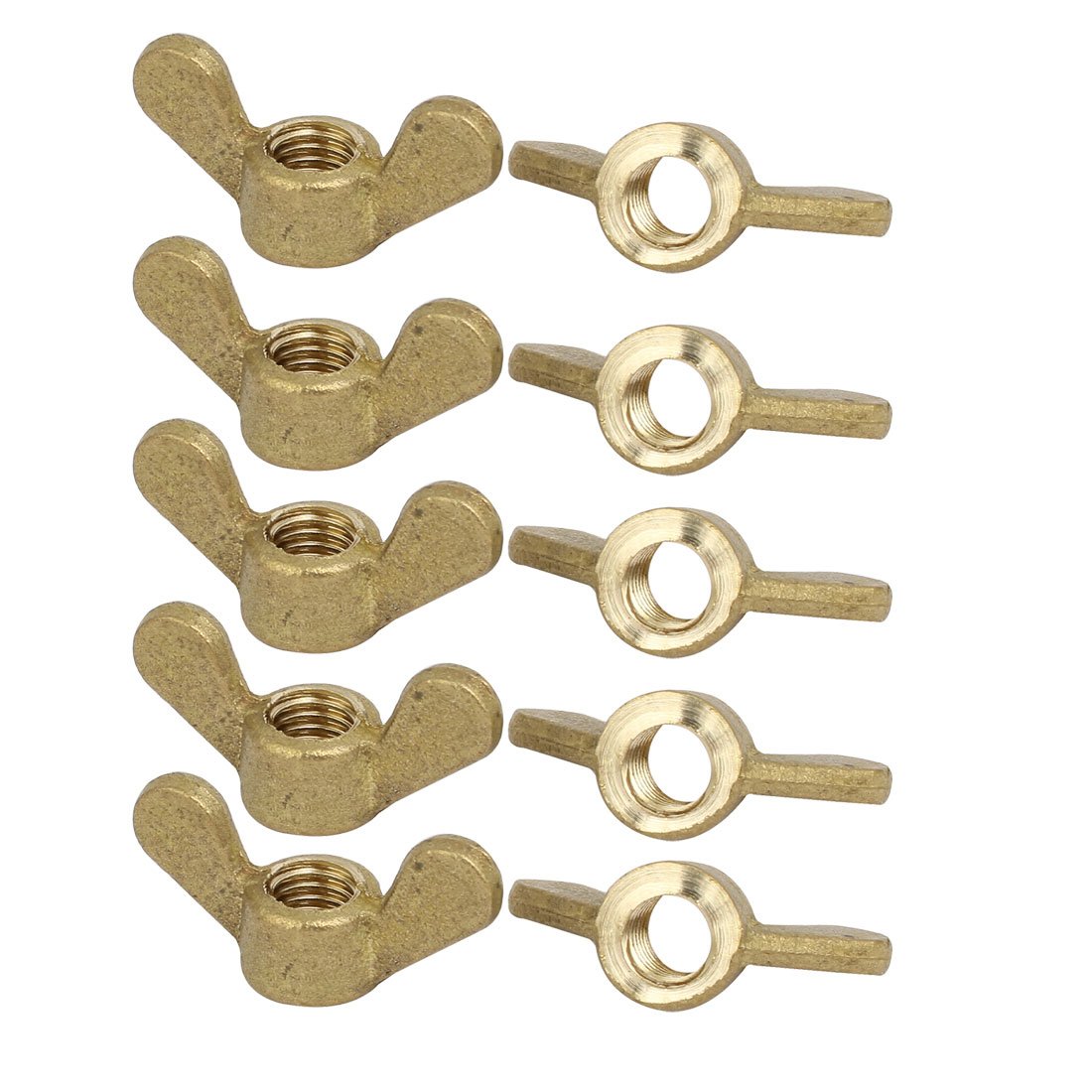 Amazon.com: uxcell M8 Wing Nuts 1.25mm Pitch Brass Fasteners Parts ...