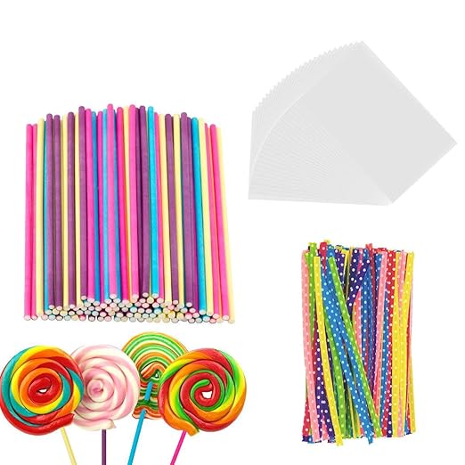 Amazon.com: 6 Inch Cake Pop Sticks Set Pack of 300, Each of 100 Pieces ...