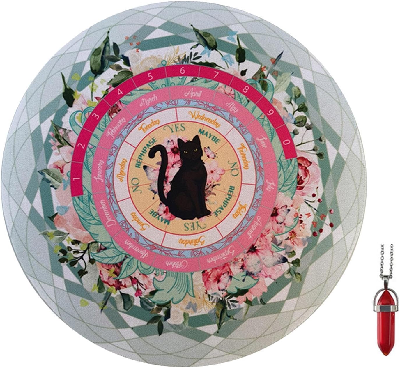 Amazon.com: Dowsing Divination Pendulum Mat - 8.5 Inch Round Astrology ...