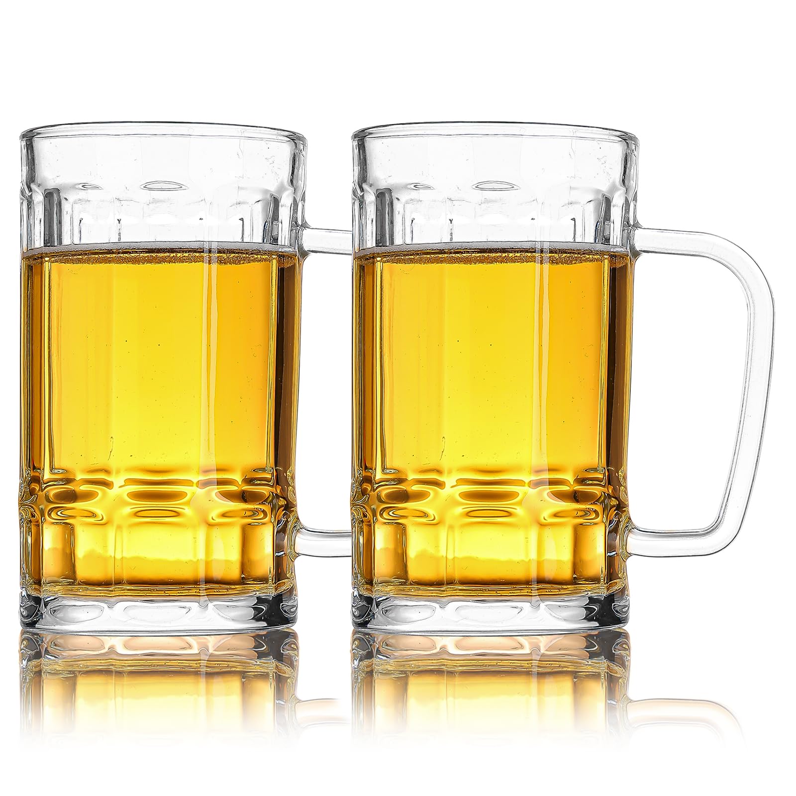 Amazon.com | ZHENGYAOYANG Beer Mug with Handle, Glass Beer Mugs for ...