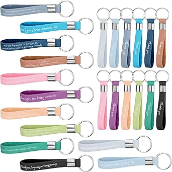 Crowye 60 Pcs Inspirational Quote Key Chains Bulk Silicone Motivational ...