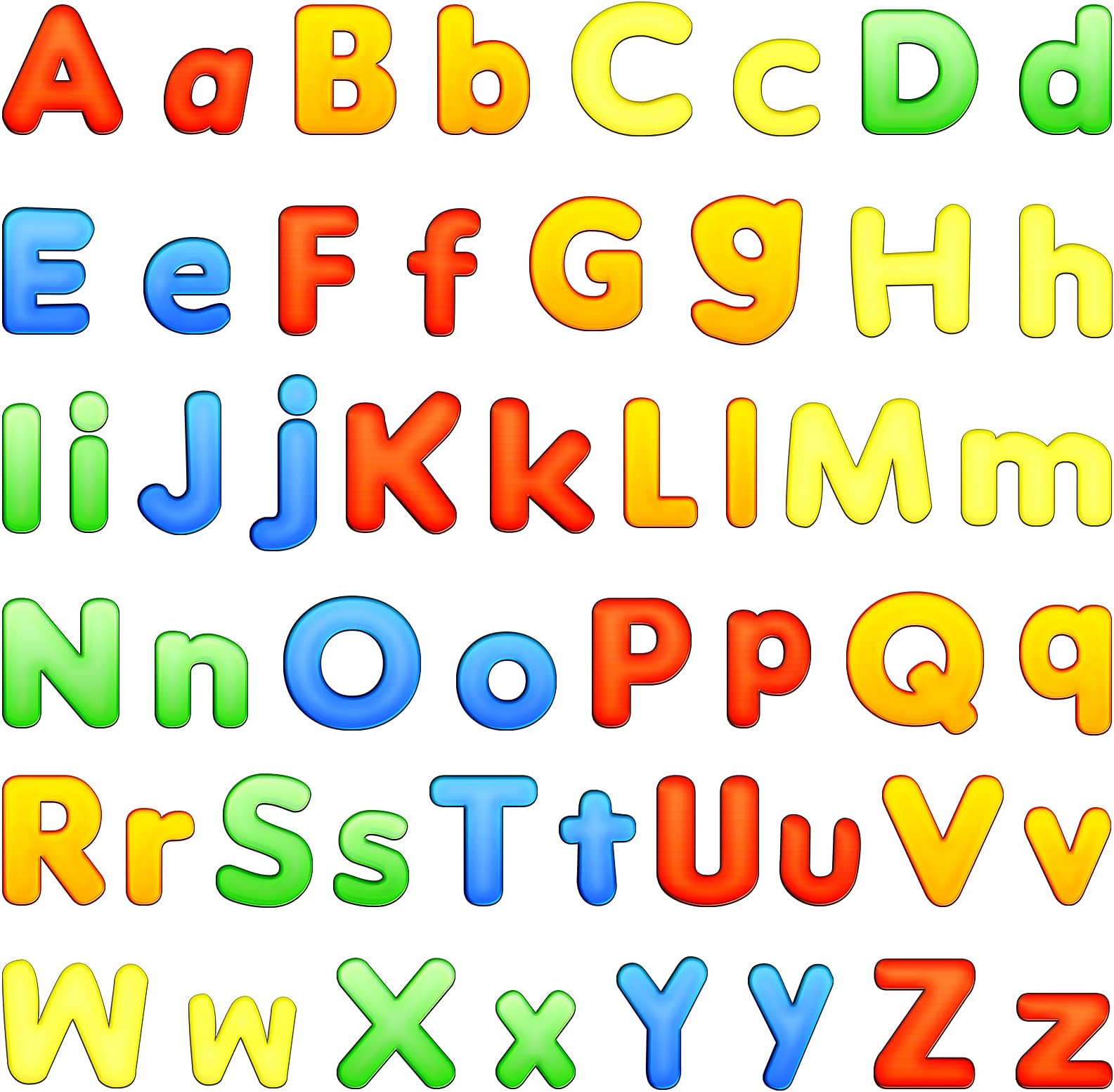Amazon.com: ABC Gel Window Clings Alphabet and Letters Thick Gel Clings ...