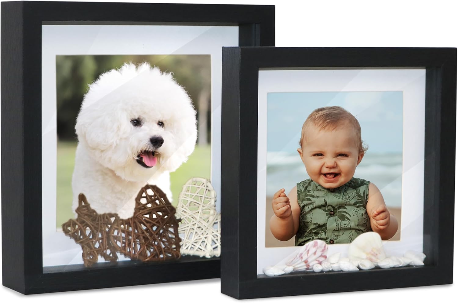 Amazon.com - Shampsen Black Shadow Box Frame 8x8 7x7 Square Box Frame ...