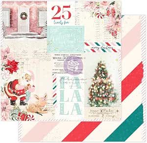 Amazon.com: Prima Marketing Candy Cane Lane Collection 12"x12" 10 ...