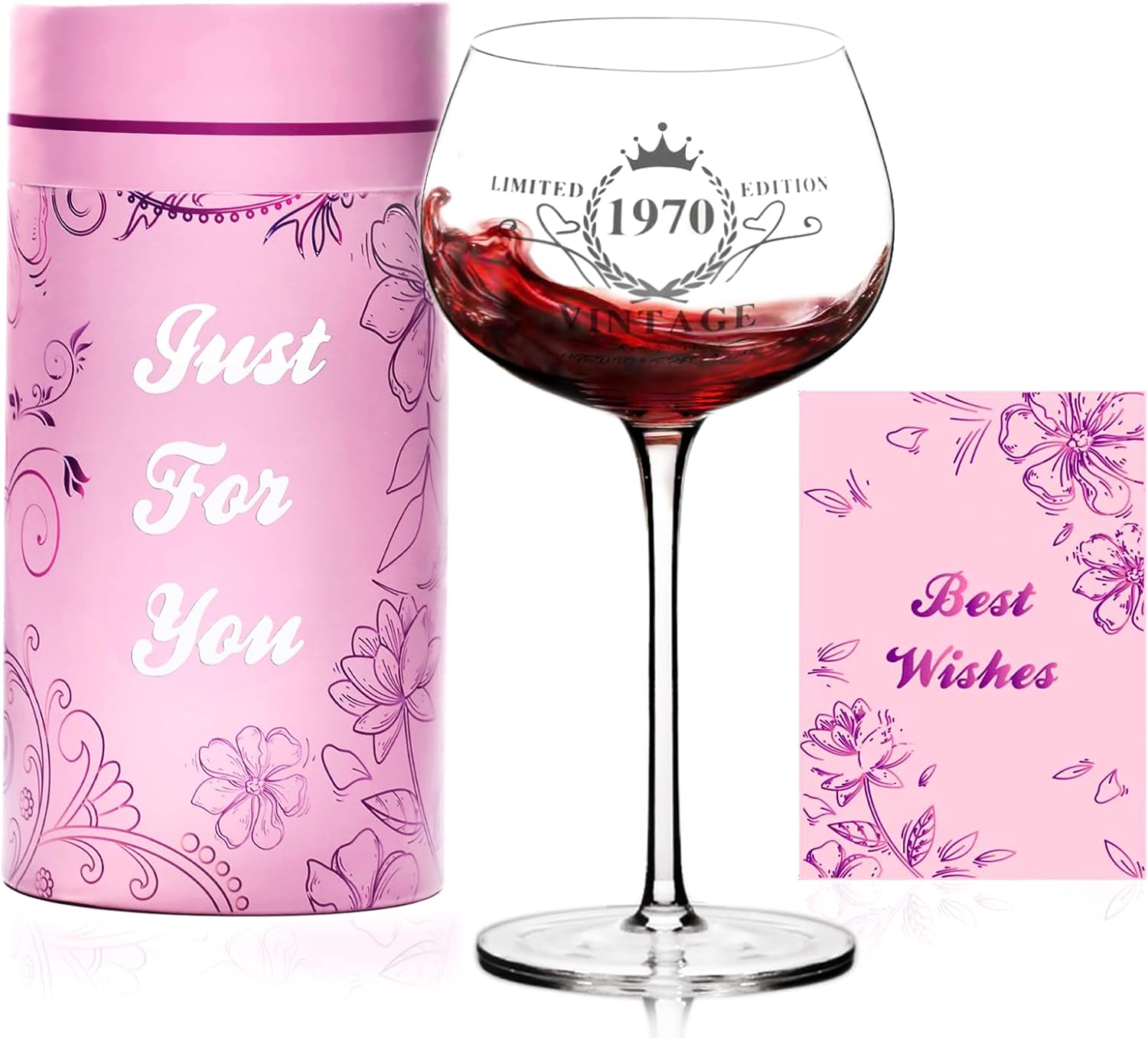 Amazon.com | 55TH Birthday Gifts for Women, Vintage 1970 Engraved Wine ...