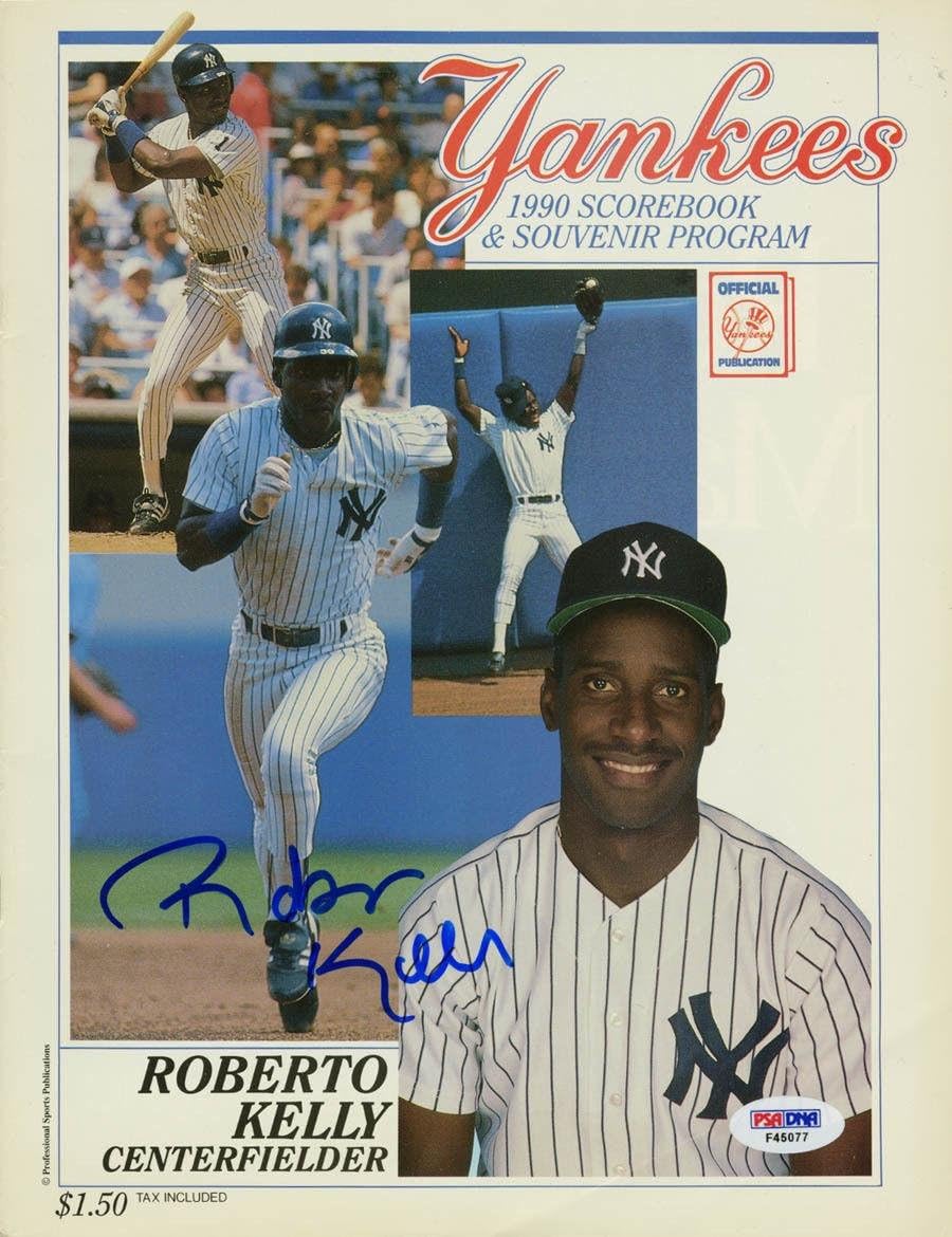 Roberto Kelly SIGNED New York Yankees Scorebook Program RARE ...