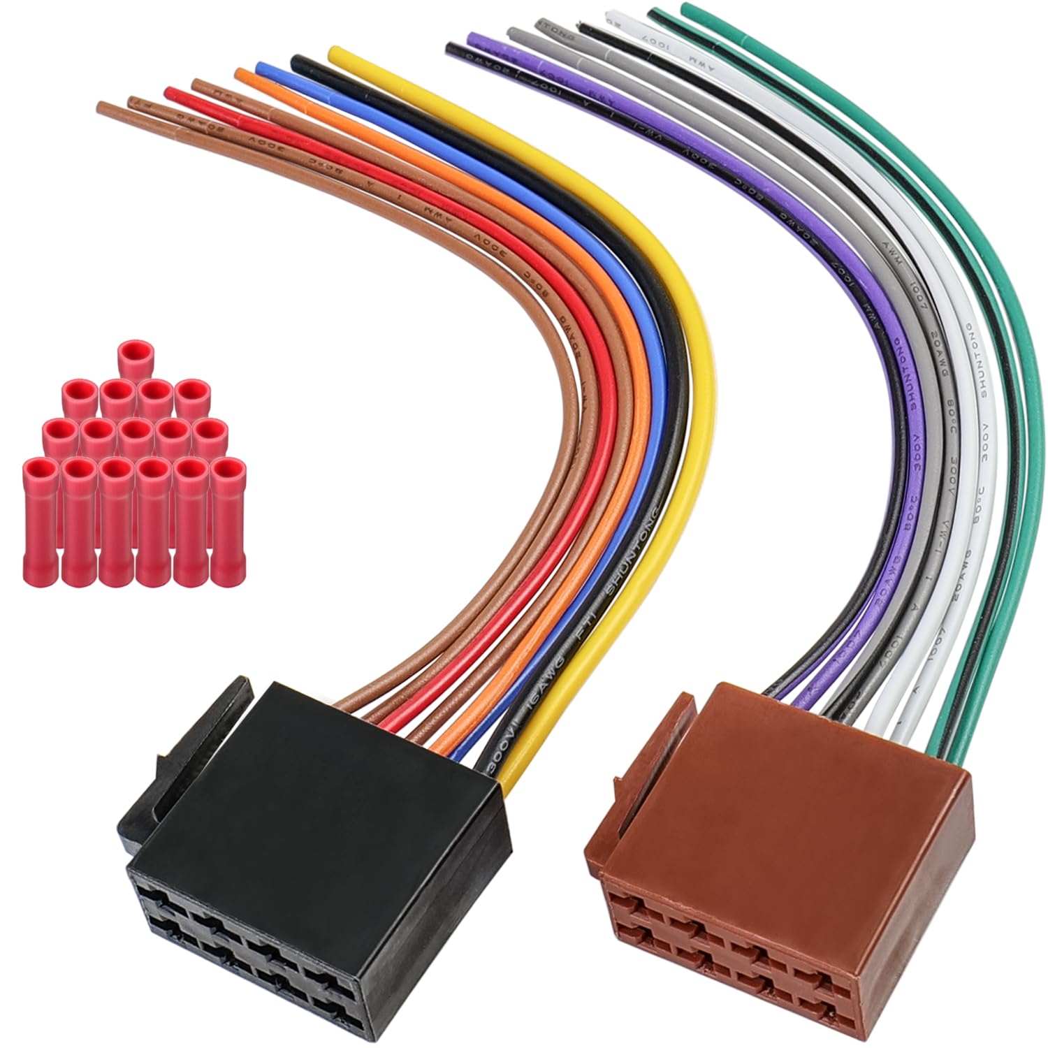 Amazon.com: Zenoruslky 16 Pin ISO Radio Wire Harness Adapter, Car ...