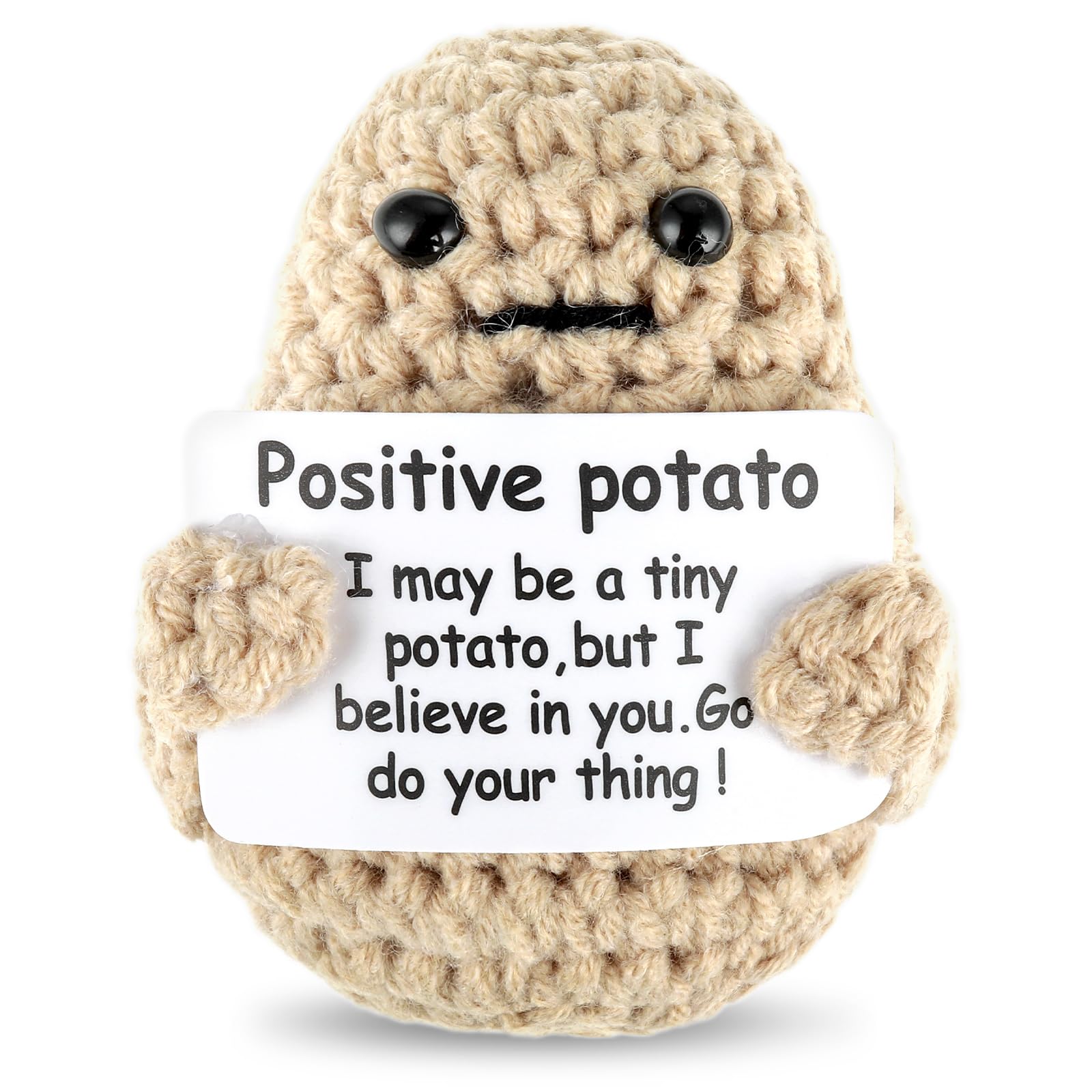 Mini Funny Positive Potato, 3 Inch Cute Wool Funny Knitted Positive ...
