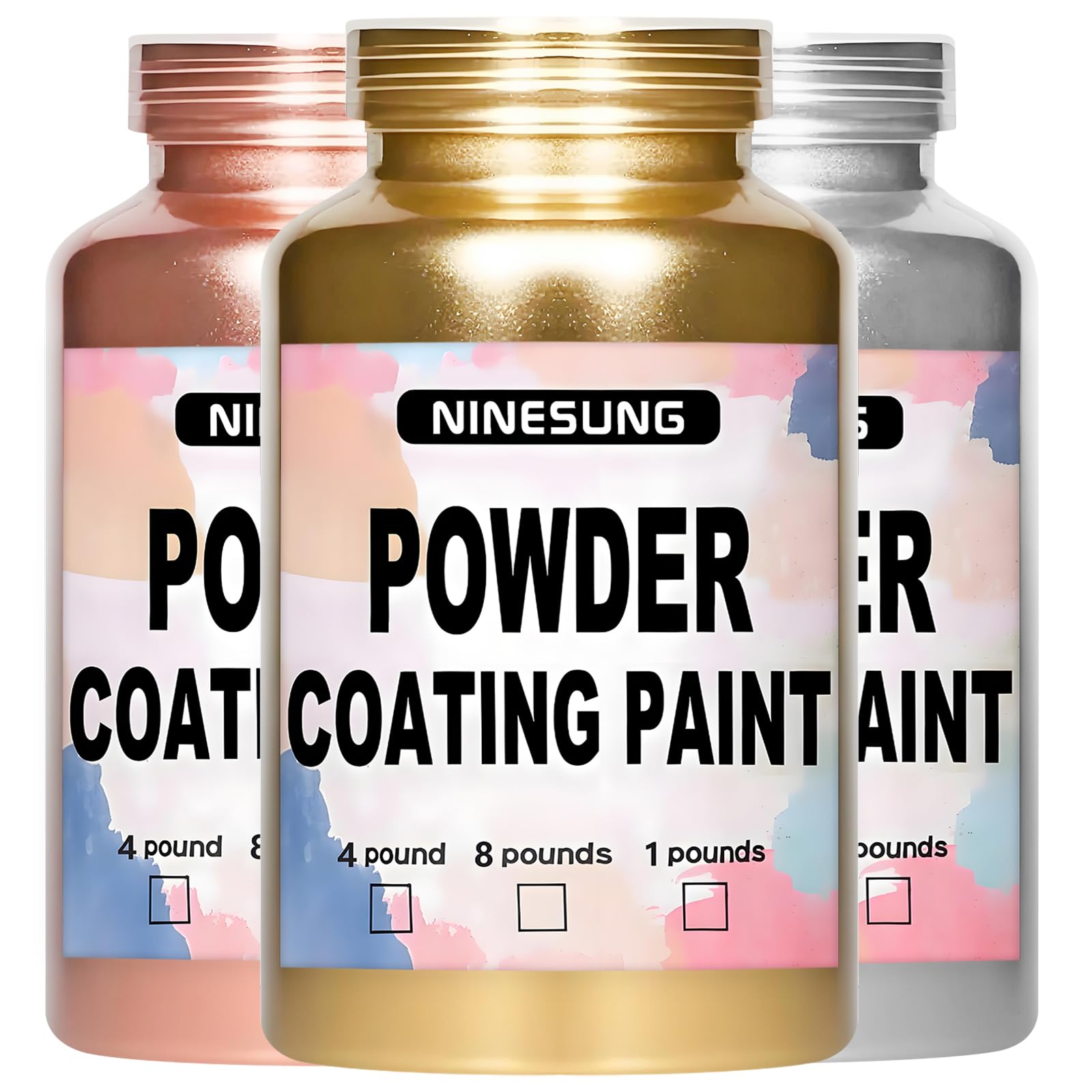 Snapklik.com : Ninesung Powder Coating Paint, Gold/Silver/Rose Gold ...