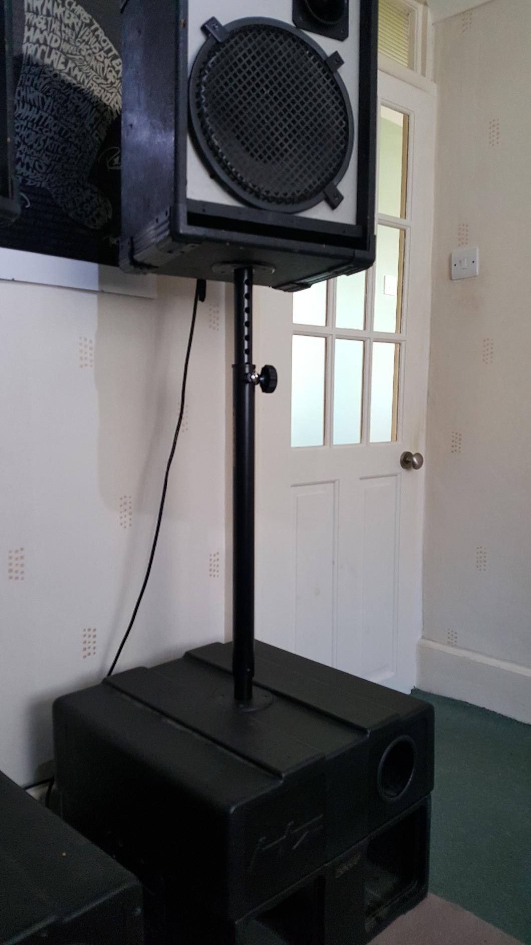 PAIR OF HEAVY DUTY DJ PA ADJUSTABLE SPEAKER SATELLITE POLES 35MM SOUND ...