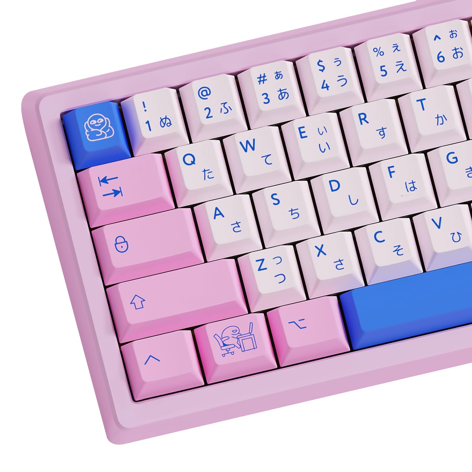 Amazon.com: TIMSEKER 151 Keys Pink and Blue Keycaps, Japanese Keycaps ...