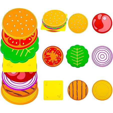 Amazon.com: Gourmet Burger Coaster Set - 5 Wool Felt Funny Coasters ...