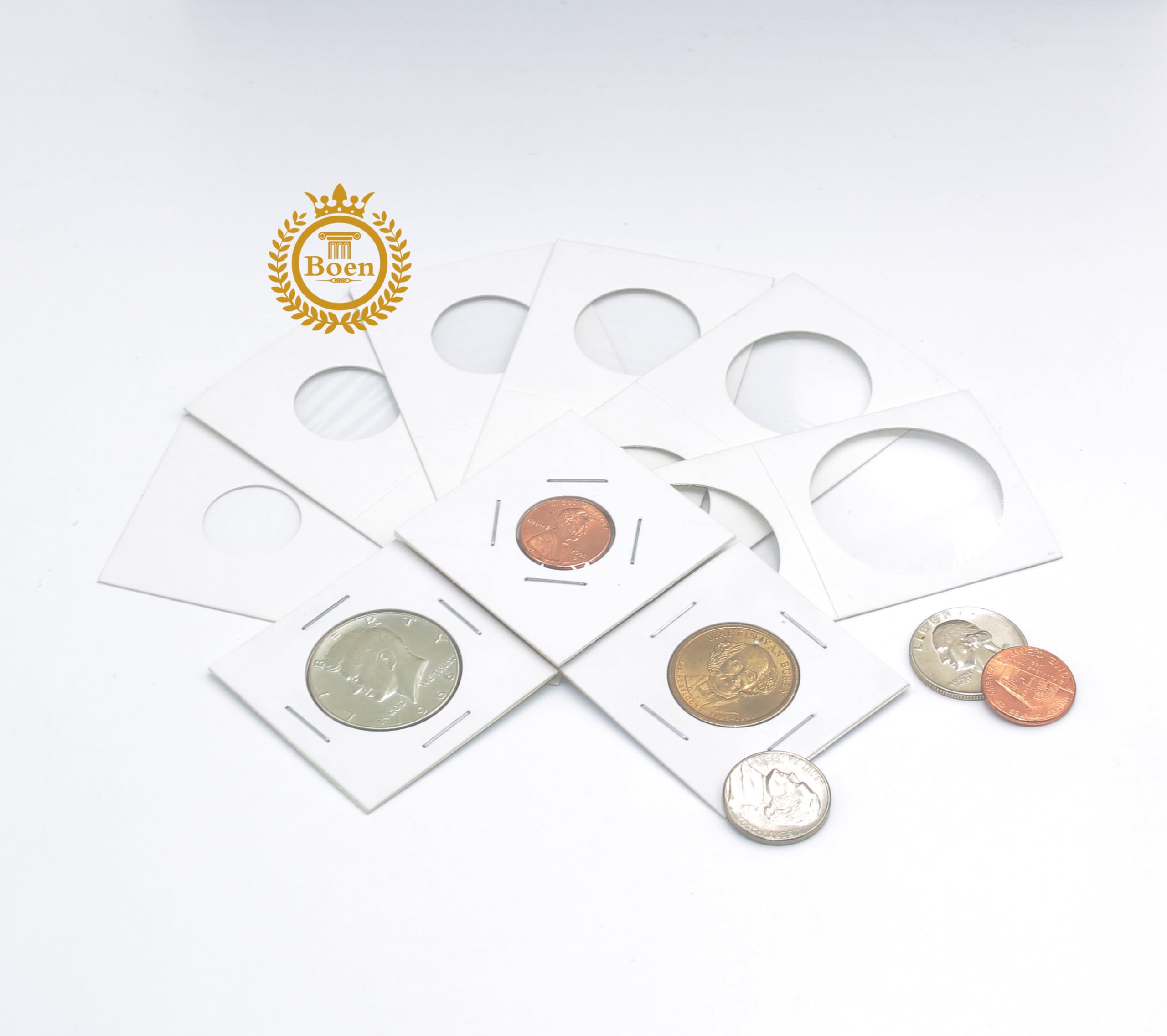 Snapklik.com : Boen 300PCS Coin Flips In 6 Sizes Cardboard Coin Holders ...