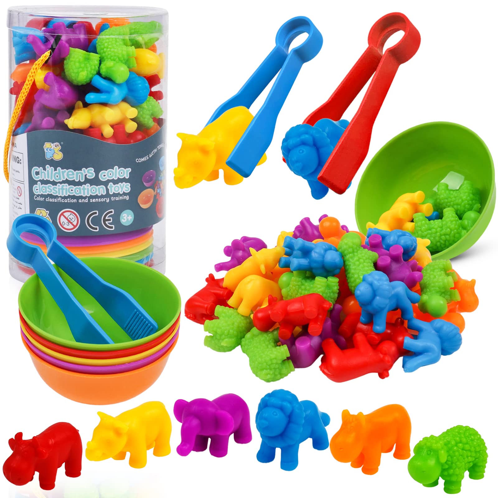 Amazon.com: Counting Animals Toys Matching Games with Sorting Bowls ...