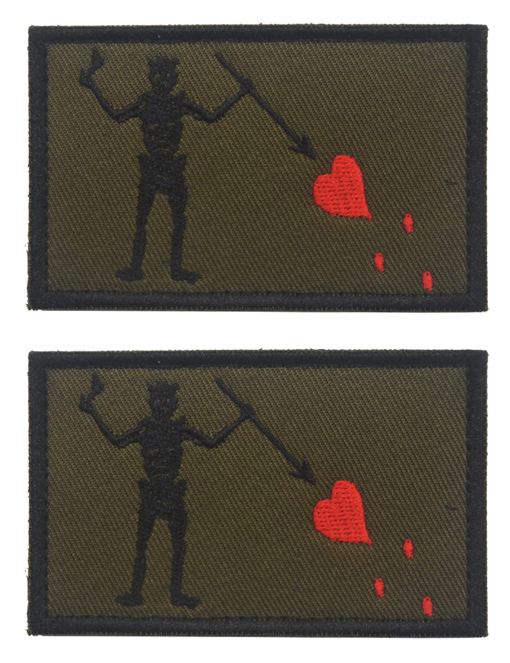 Amazon.com: 2 PCS AliPlus Blackbeard Flag Patches Edward Teach Patch Pirate Flag Patch ...