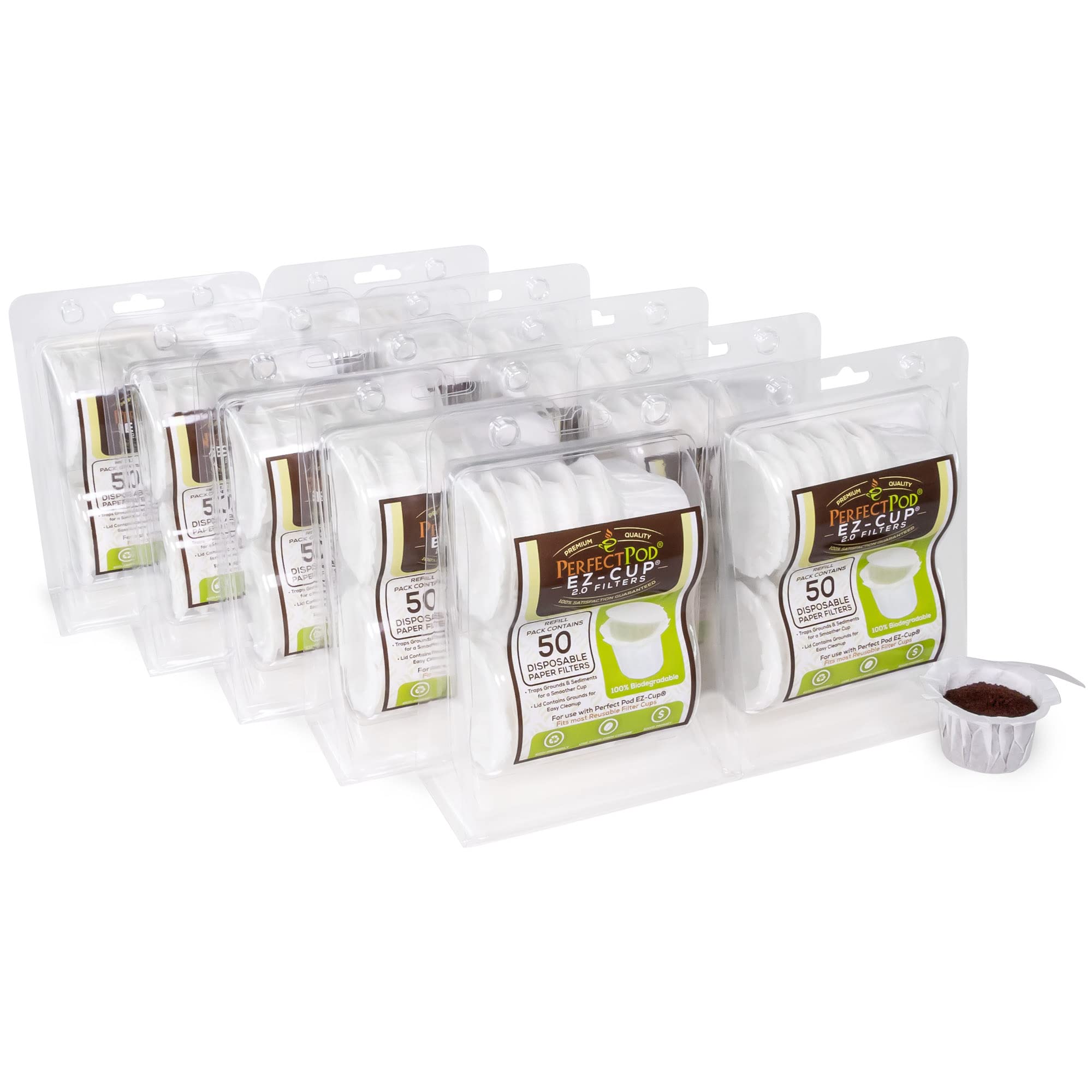 Amazon.com: Perfect Pod EZ-Cup Paper Coffee Filters with Patented Lid ...