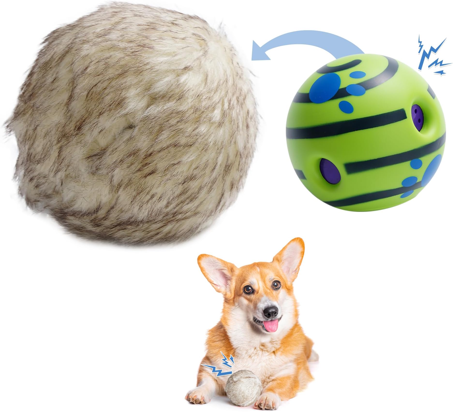 Amazon.com : XFRJK 2 Pack Dog Toy Ball 2.75in Giggle Ball for Dogs ...