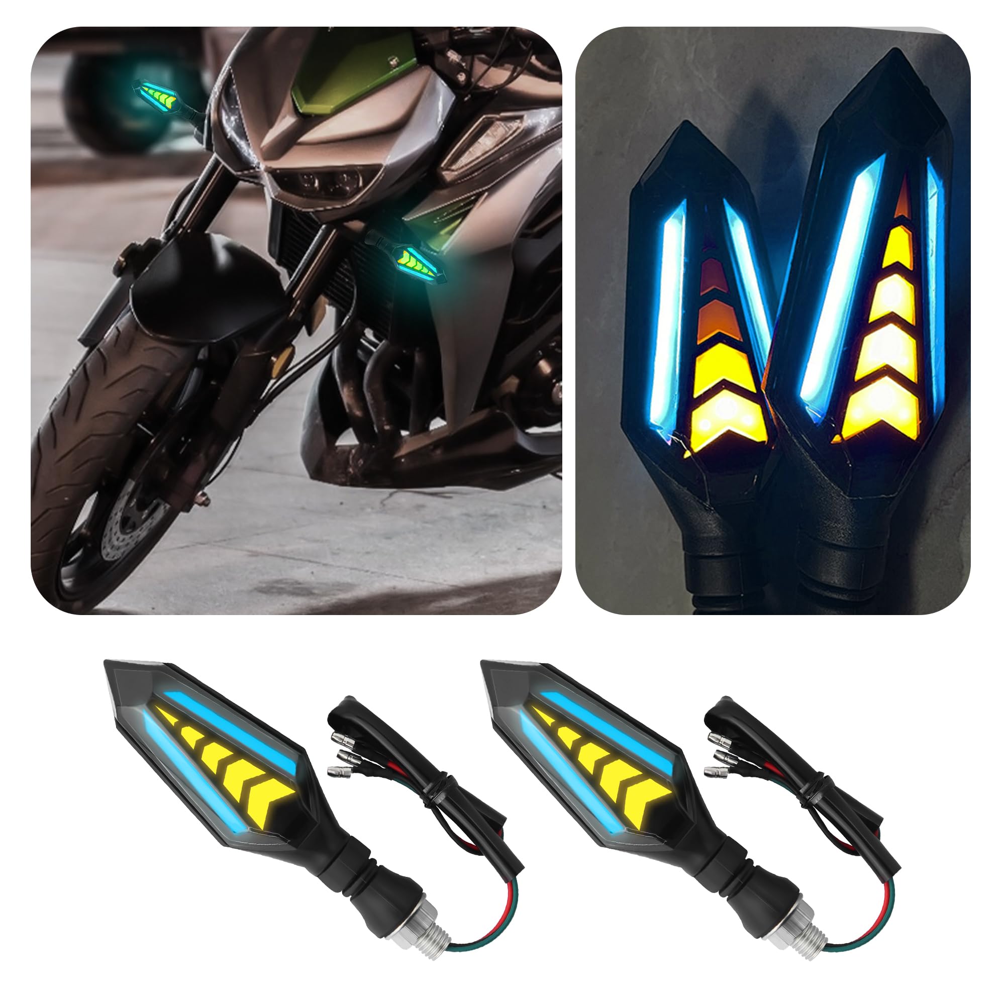 Amazon.com: Stacool 2PCS Motorcycle Turn Signals,Double Color ...