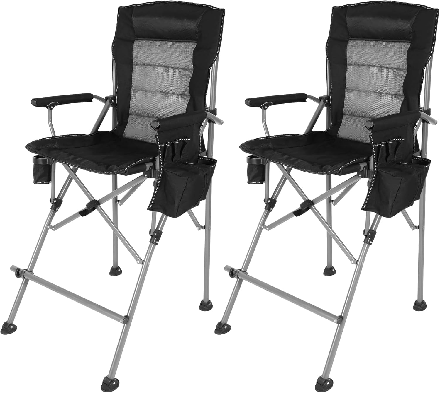 Amazon.com: Stonehomy Extra Tall Folding Chairs for Adults 2 Pack ...