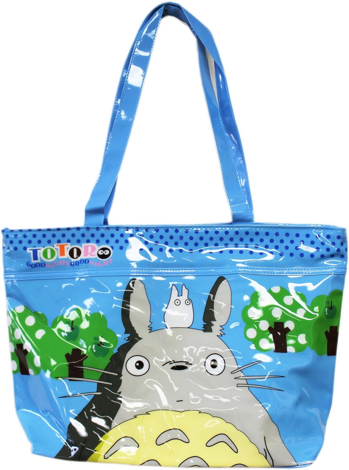 Amazon.com: Totoro Good Night Good Night Blue Vinyl Tote Bag : Clothing ...