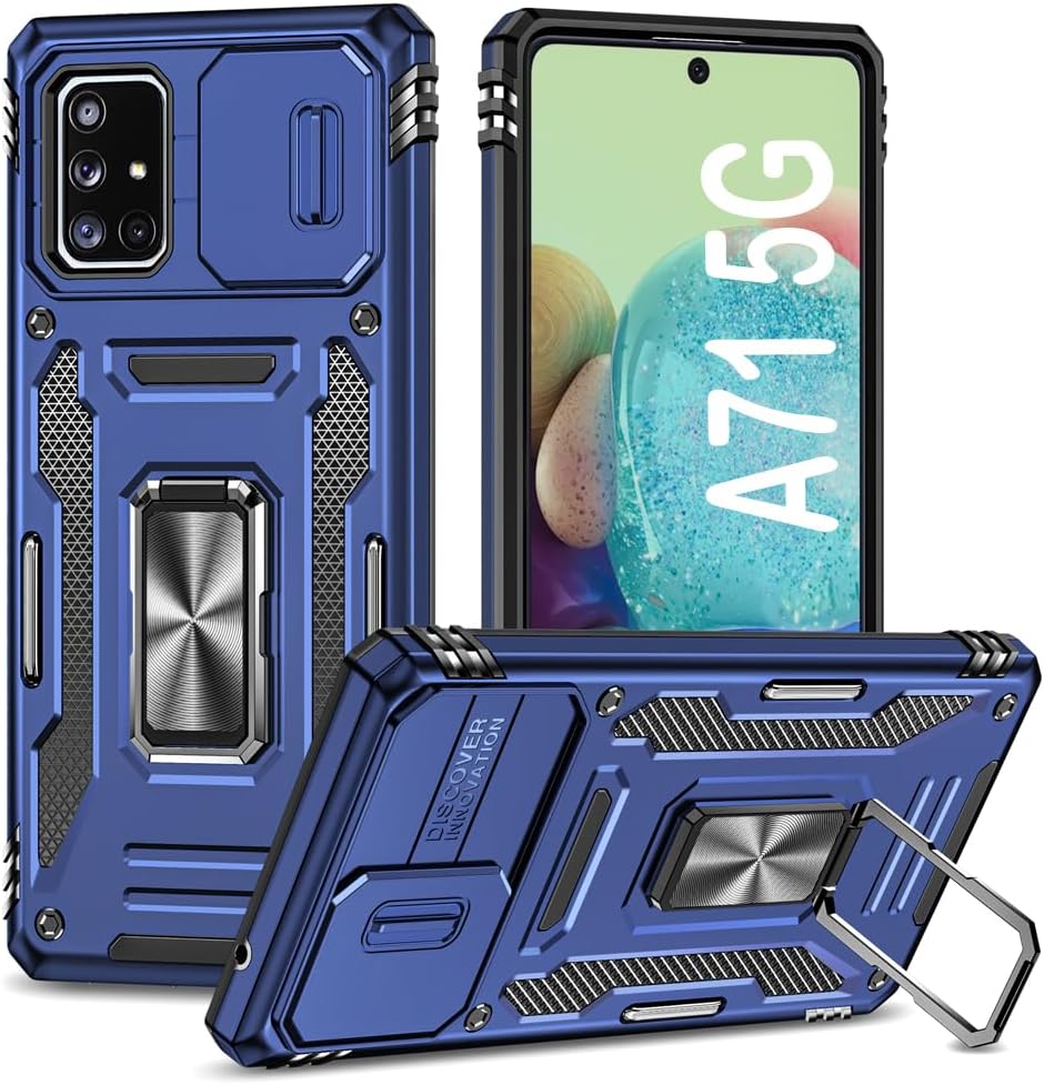 Amazon.com: PASNEW Phone Cases for Samsung Galaxy A71 5G,360° Rotate Magnetic Ring Kickstand ...