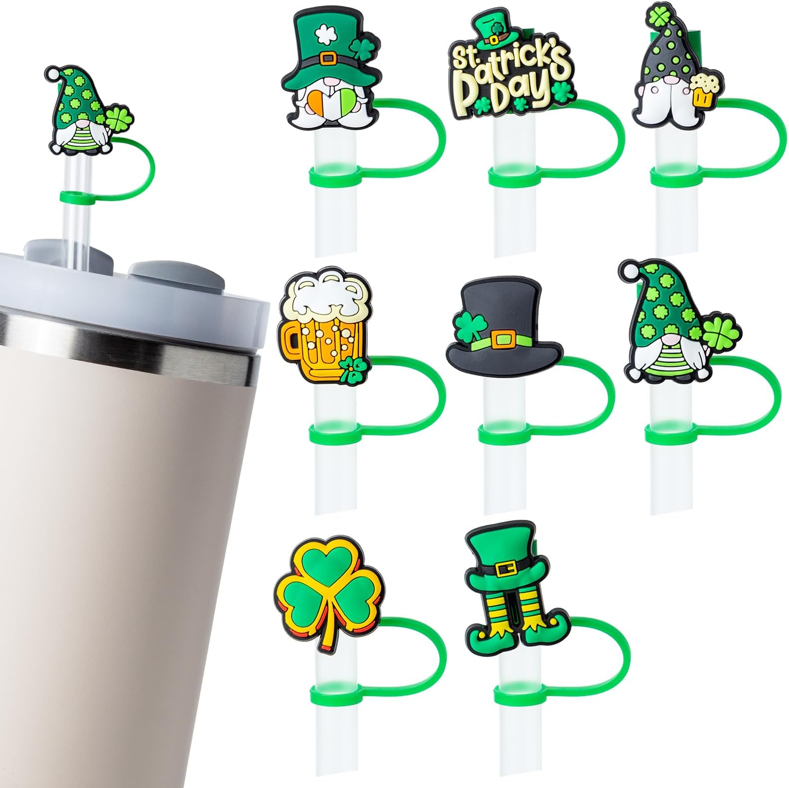 Amazon.com: 9 PCS Green Straw Cover 8-10 mm, Anti-dust Soft Straw, Cute ...