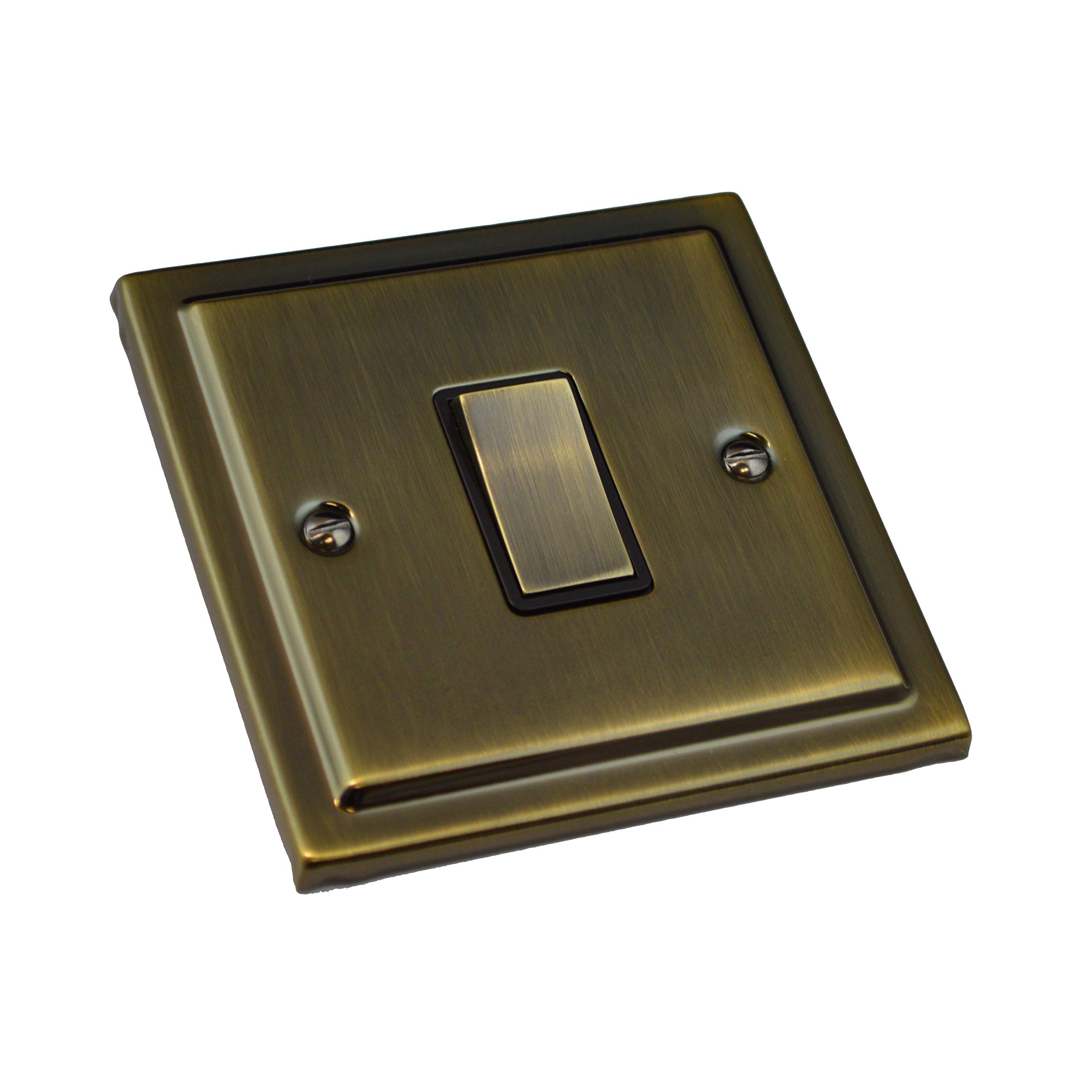 Brushed Antique Brass Single Light Switch 10amp 2 Way R01AB : Amazon.co ...