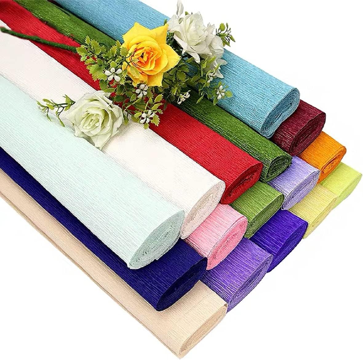 Amazon.com: Tioeng 12 Crepe Paper Streamers Rolls 12 Color Crepe Paper ...