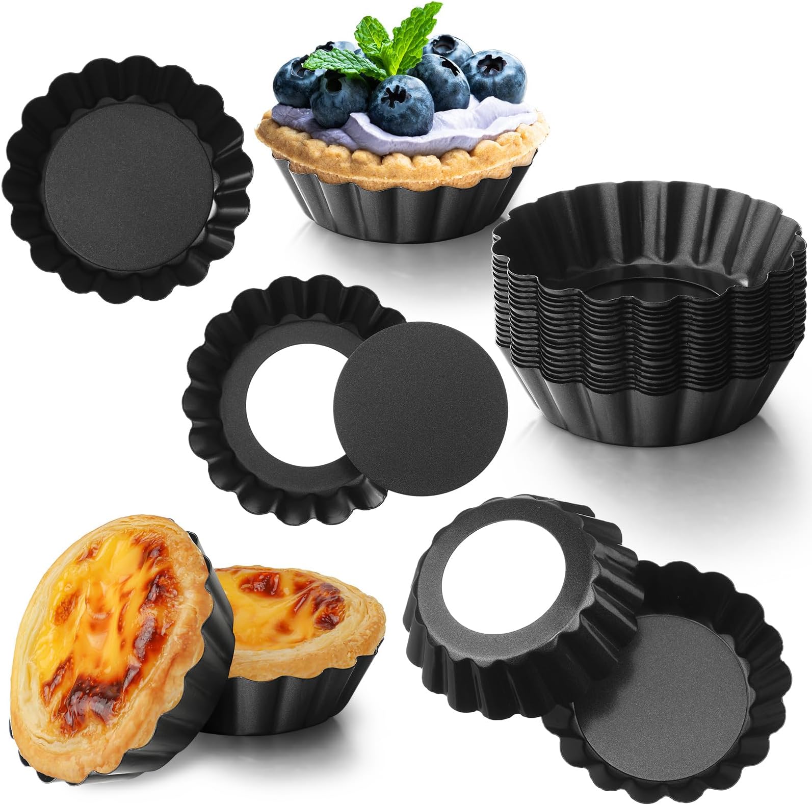 Amazon.com: Thienlee Silicone Tart Mold for Baking, Mini Tart Pan, 2 ...