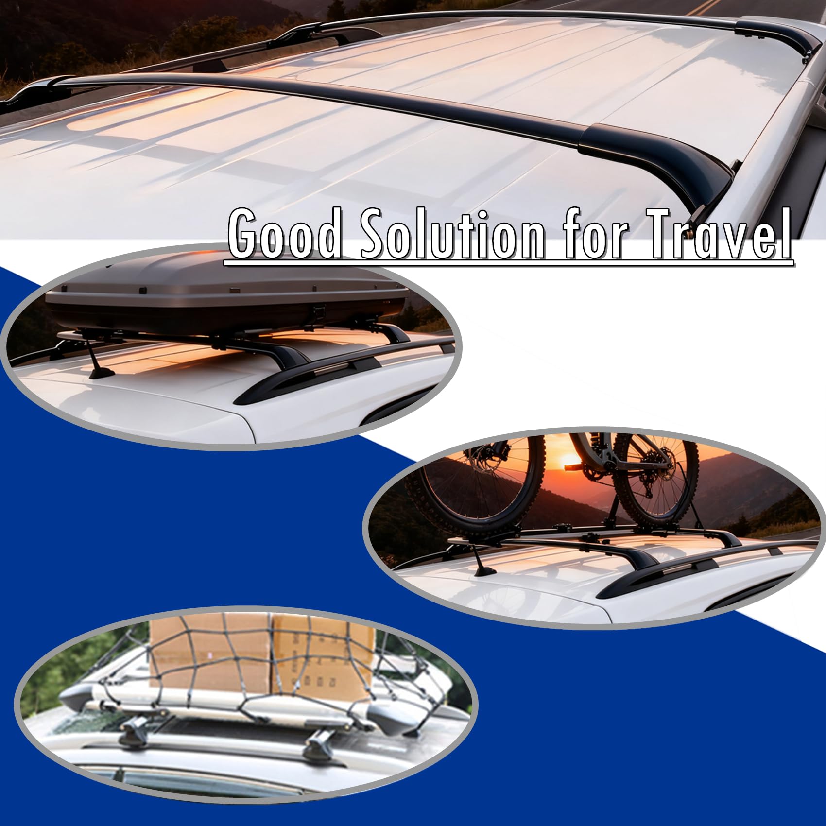 Snapklik.com : MotorFansClub 2pcs Roof Racks Cross Bars Luggage Carrier ...