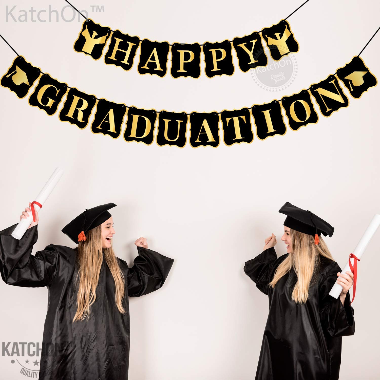 Big 12 Feet Happy Graduation Banner 2022 - No DIY, Large 8 Inch Pennant ...