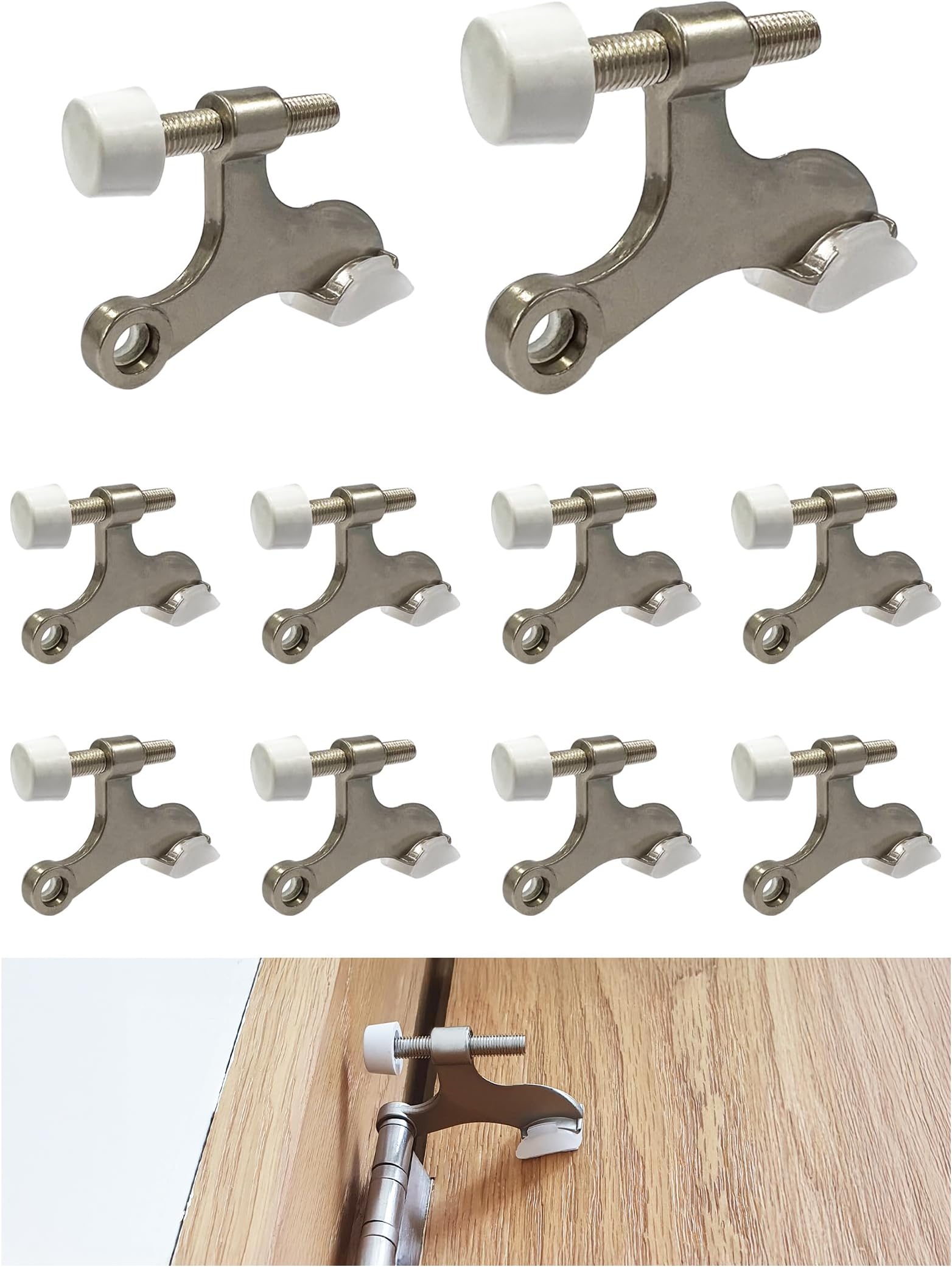 Amazon.com: ABA 12-pack Hinge Pin Satin Nickel Heavy Duty Door Stops ...