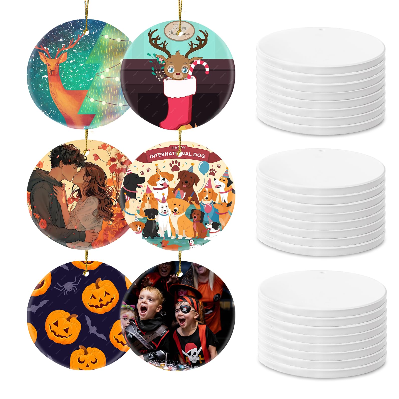 Amazon.com: Sublimation Blanks Bulk Personalized Christmas Ornaments ...