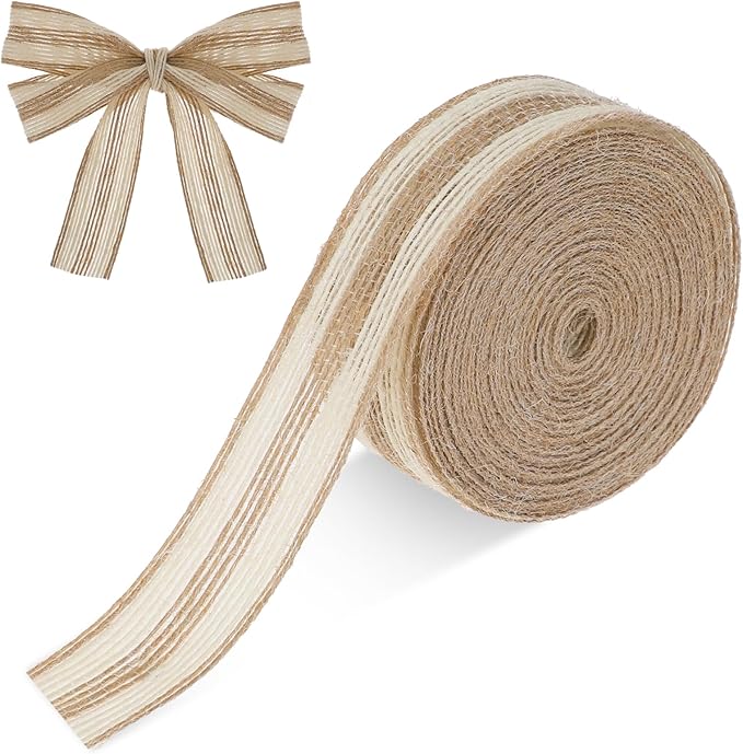 Amazon.com: Burlap Ribbon, 1 Inch Wide 11 Yards Natural Jute Ribbons ...