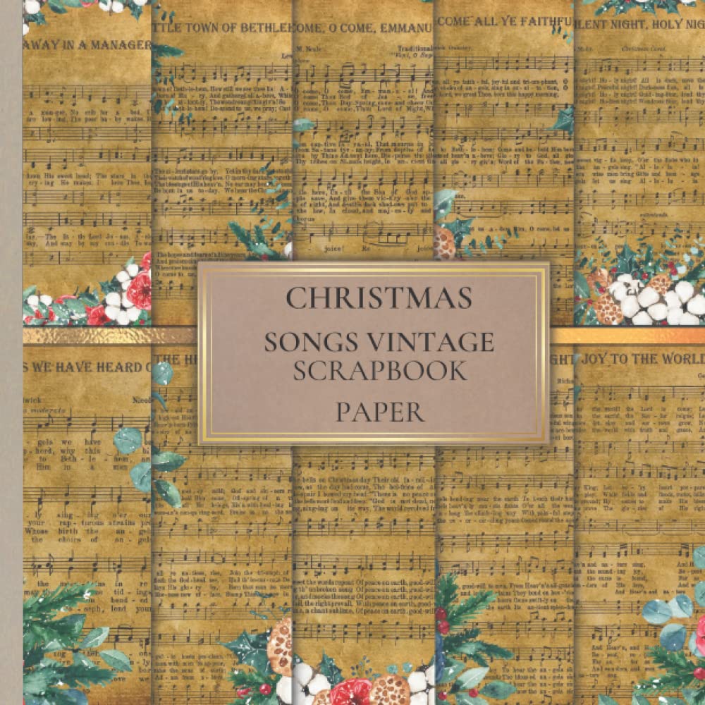 Christmas Songs Vintage Scrapbook Paper: Scrapbooking Paper for Origami ...