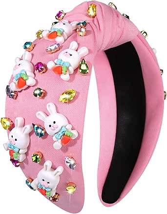 Amazon.com : CEALXHENY Easter Headbands for Women Beaded Carrot Rabbit ...