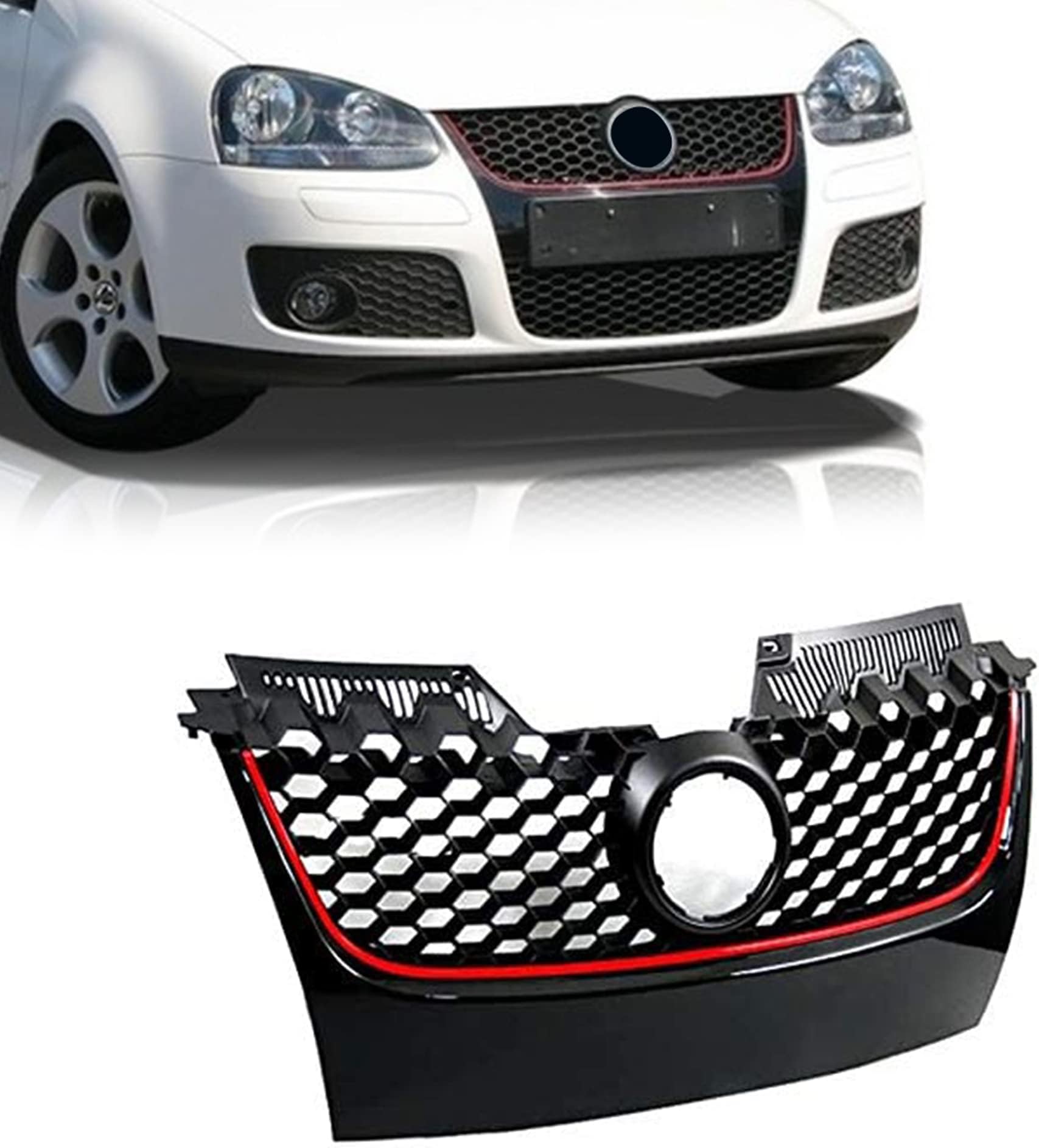 Amazon.com: LussyKen Front Bumper Grille Upper Hex Mesh Grill Black W ...