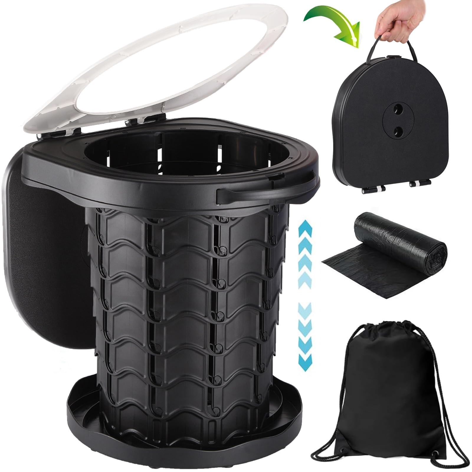 Amazon.com: Fishboy Upgraded Portable Toilet for Camping, Adjustable ...