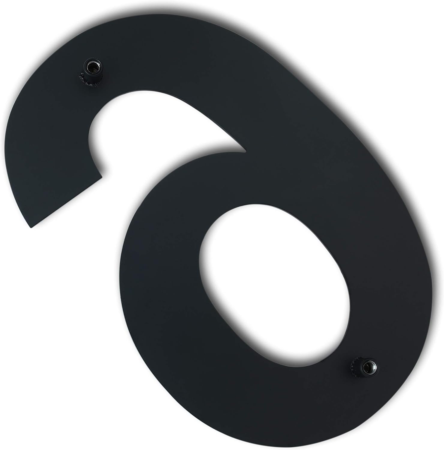 Brushed Modern House Number -6 Inch 152mm Height Black, Made of Solid ...