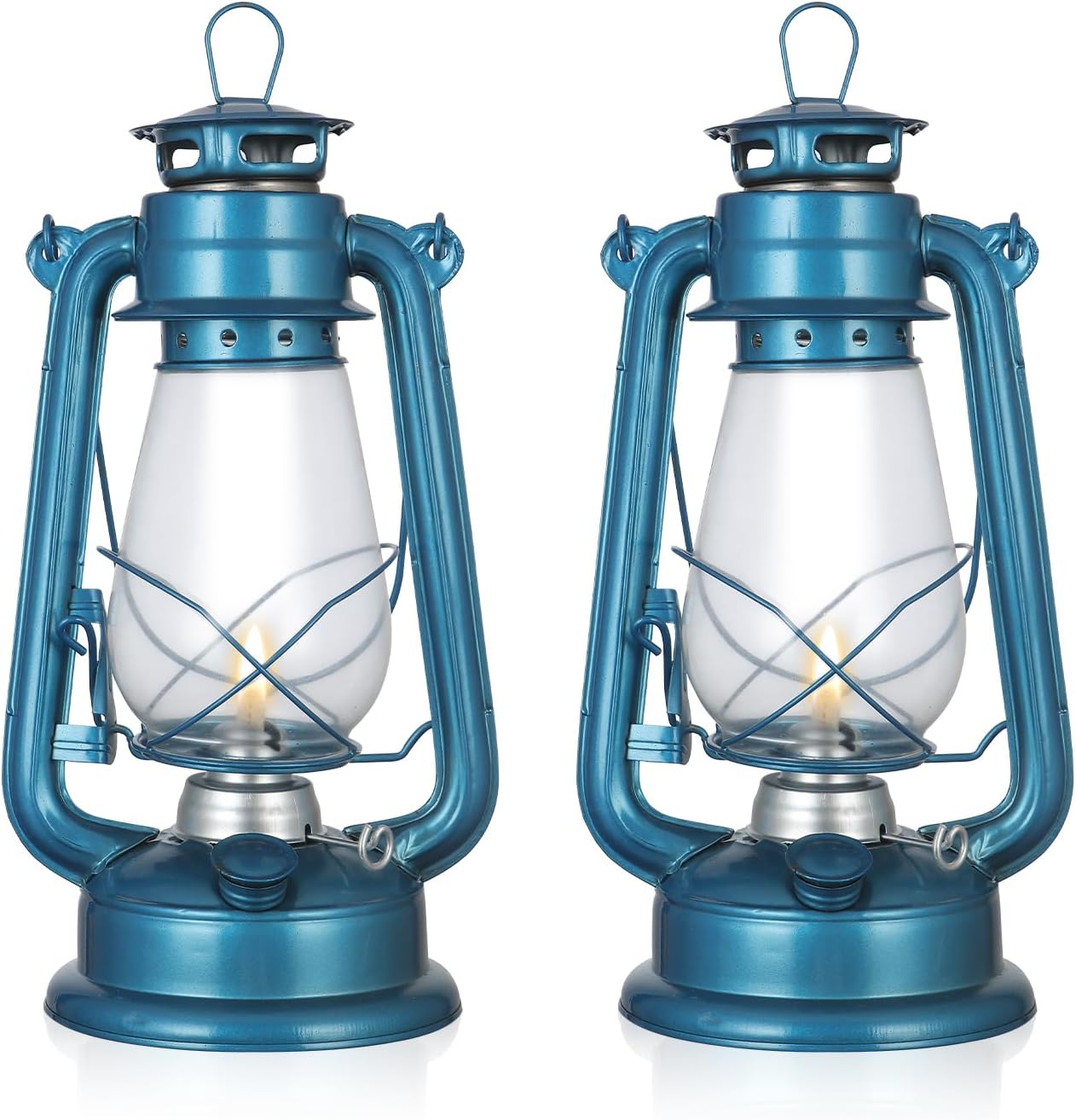 Amazon.com: DNRVK 2 Pcs Large Rustic Hurricane Lantern Antique Burning ...