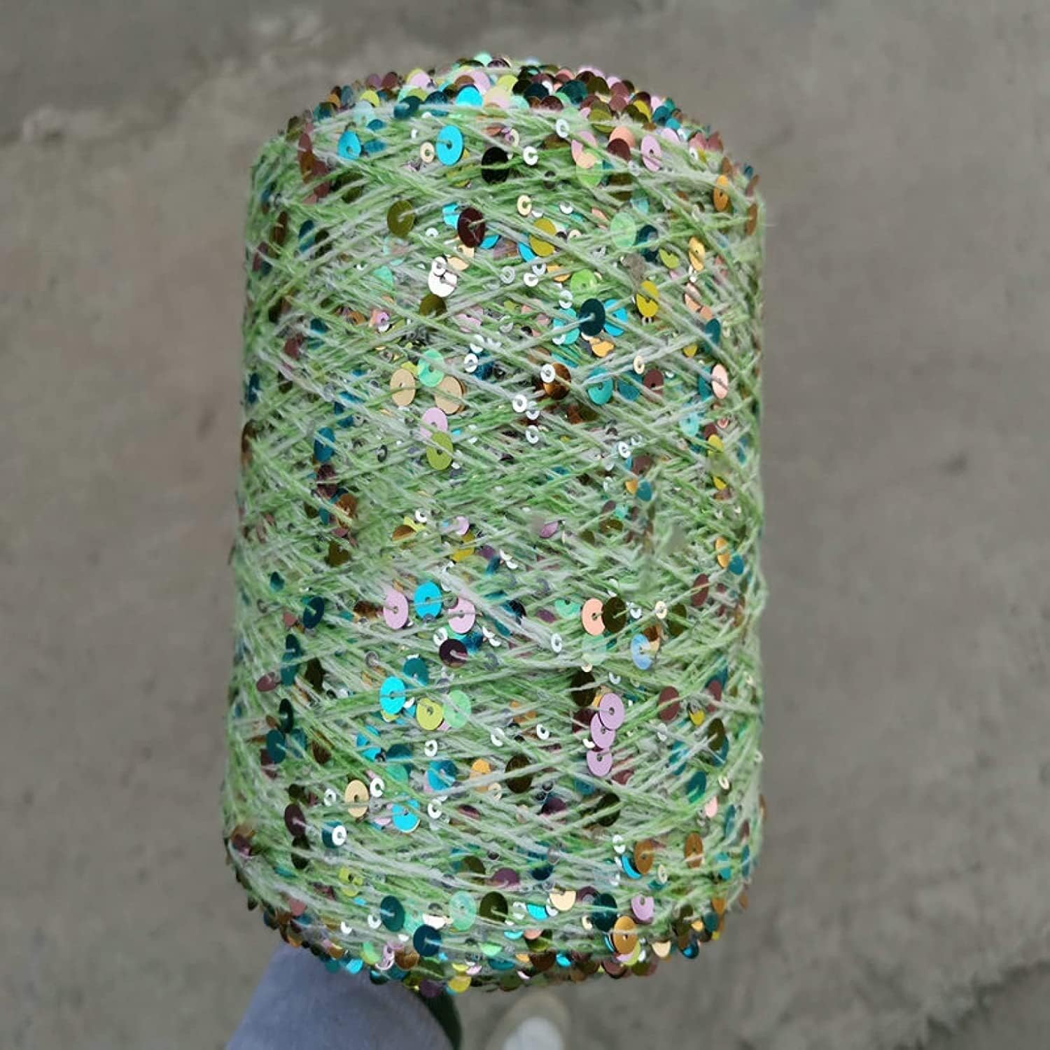 Amazon.com: ENUDKON 200g Wool Yarn Sequins Crochet Thread to Knit ...